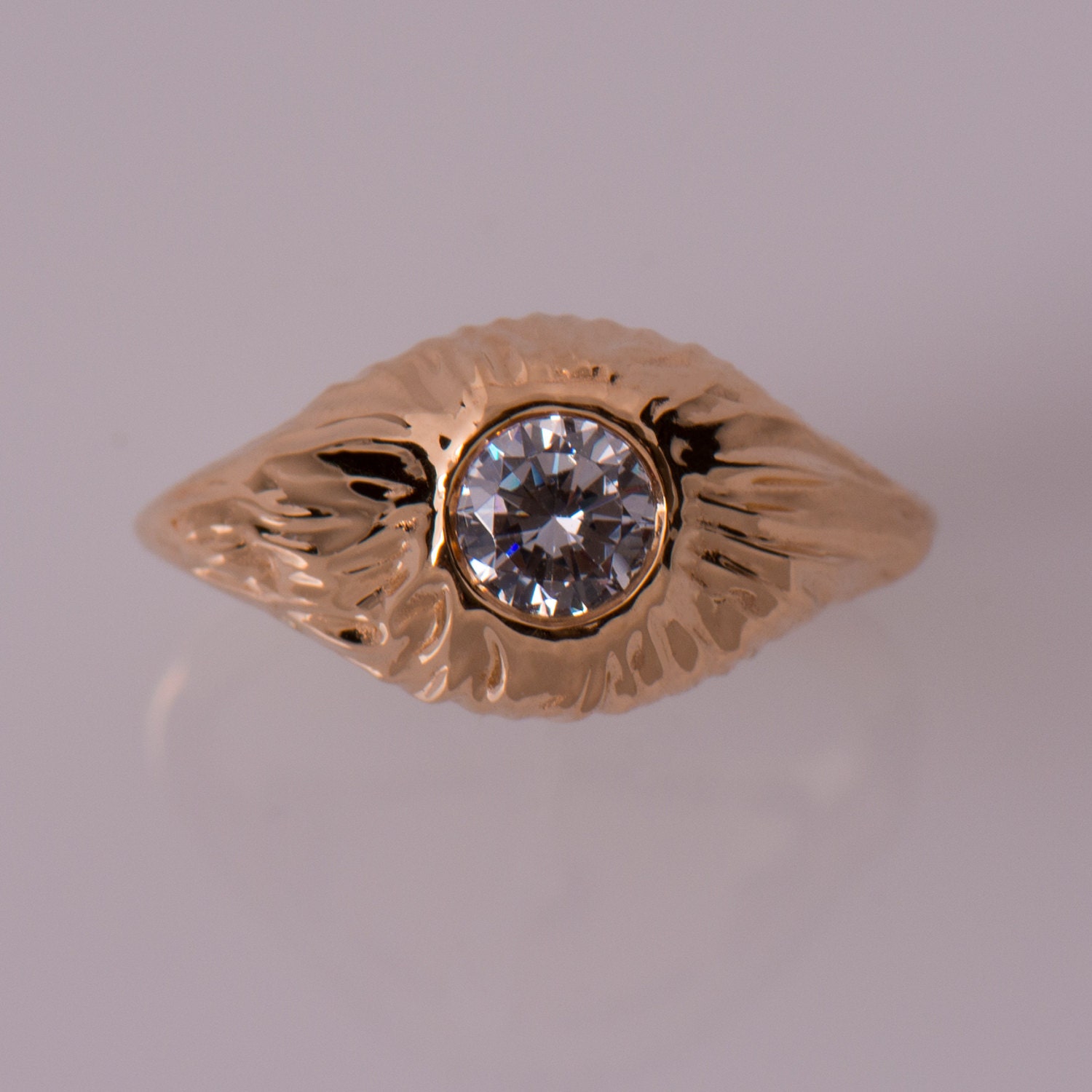 Volcano 1 18K Rose Gold Engagement Ring Nature Ring - Etsy Israel