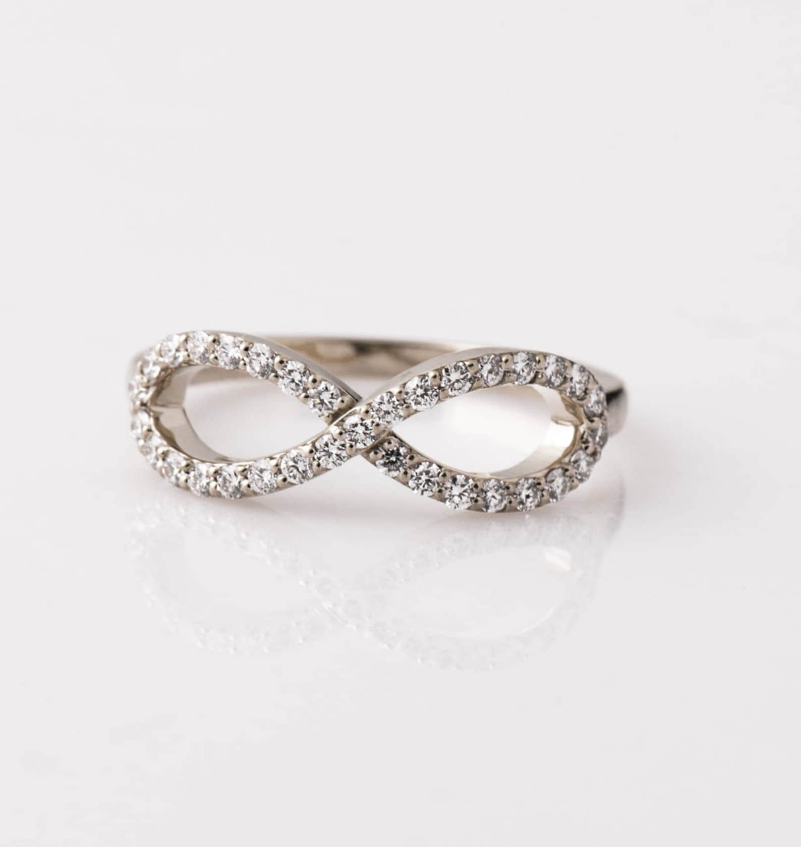Infinity Diamonds Ring 14K / 18K White Gold Anniversary - Etsy