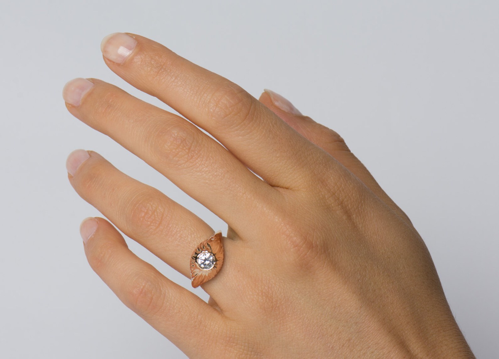 Volcano 1 18K Rose Gold Engagement Ring Nature Ring - Etsy Israel