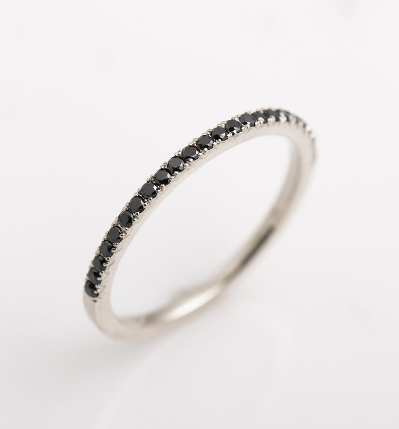 Black Diamond Ring, Pave Black Diamonds, 14k / 18k White Gold Ring ...