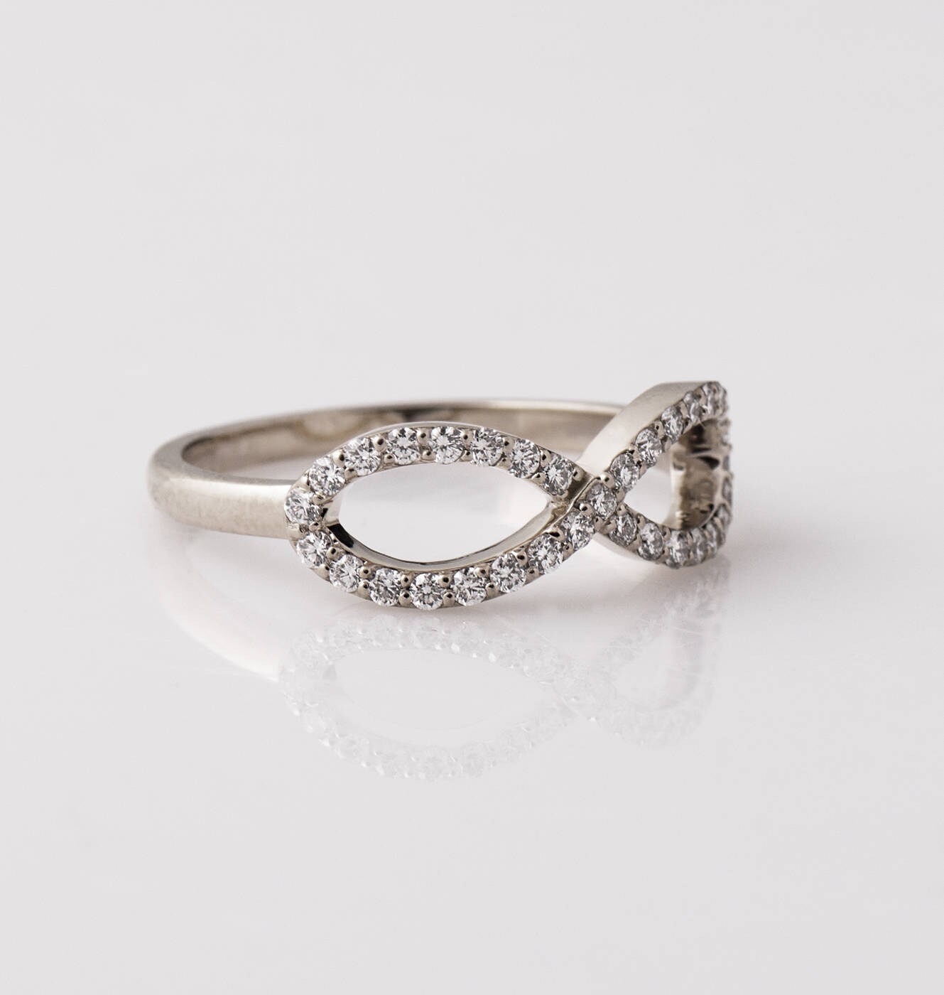 Infinity Diamonds Ring 14K / 18K White Gold Anniversary - Etsy