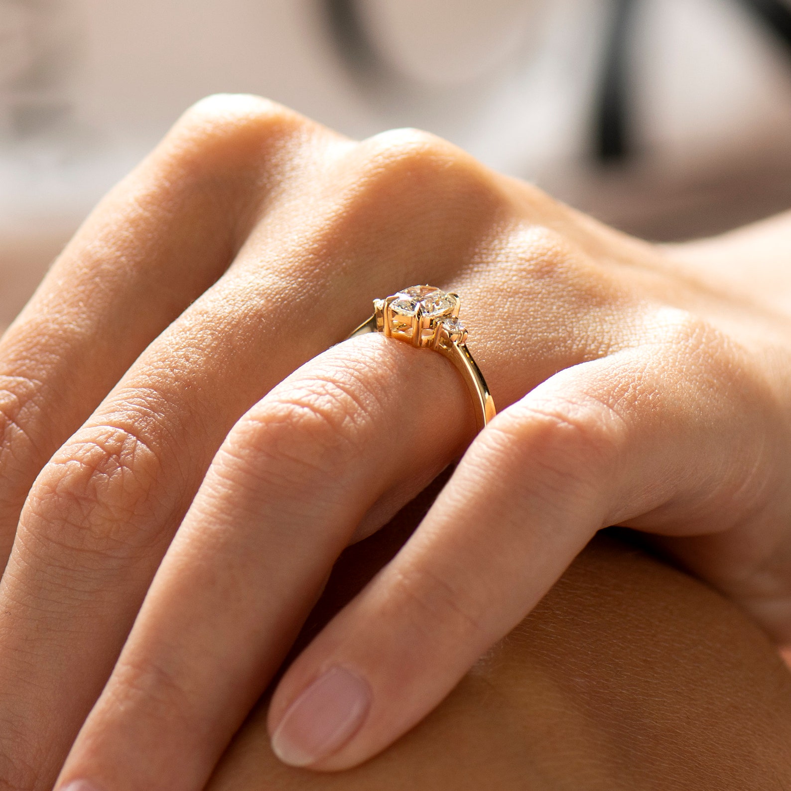 One Carat Elongated Cushion Ring, 14K / 18K Yellow Gold, Cushion Cut ...
