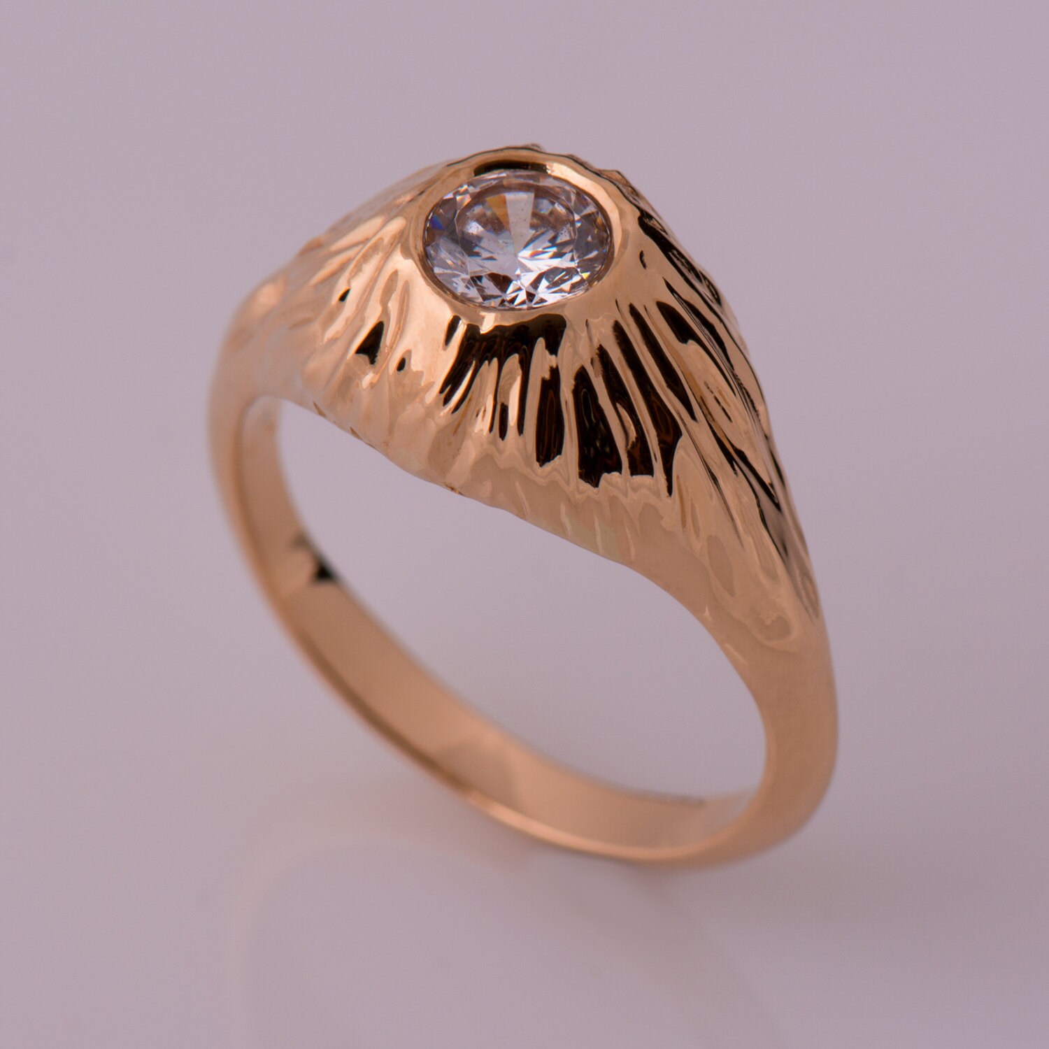 Volcano 1 18K Rose Gold Engagement Ring Nature Ring - Etsy Israel