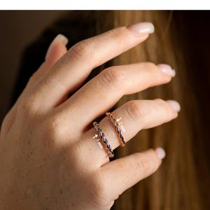 3 MM Rope Ring, 14K / 18K Yellow Gold, Thick Braided Ring, Rope Wedding ...