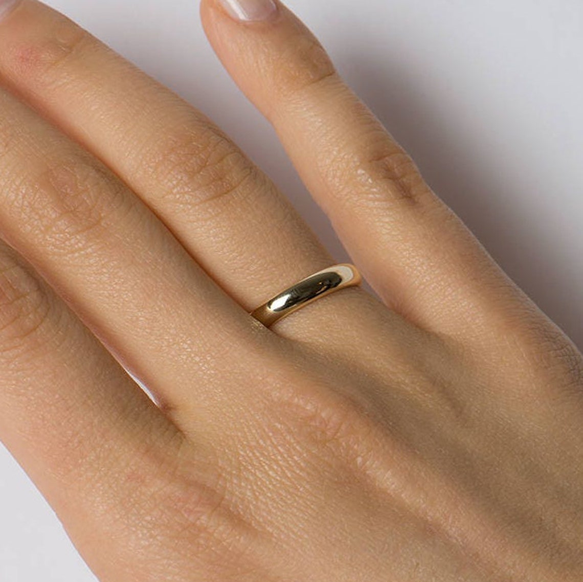 Classic Wedding Ring 14K / 18K Yellow Gold Wedding Band - Etsy