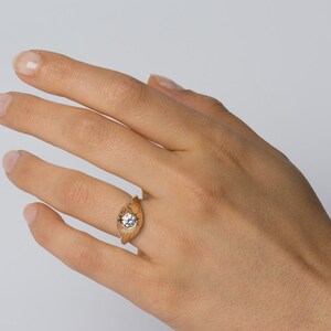 Volcano 1 18K Yellow Gold Engagement Ring, Nature Ring, Diamond Ring ...