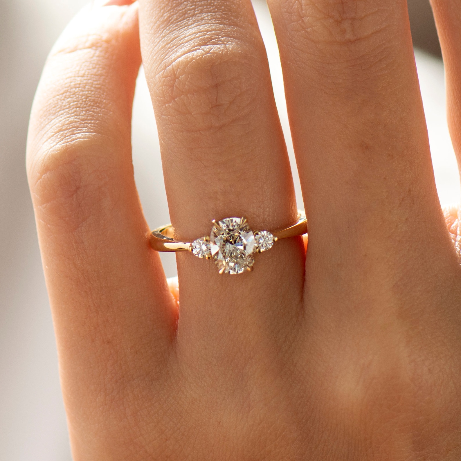 One Carat Elongated Cushion Ring, 14K / 18K Yellow Gold, Cushion Cut ...