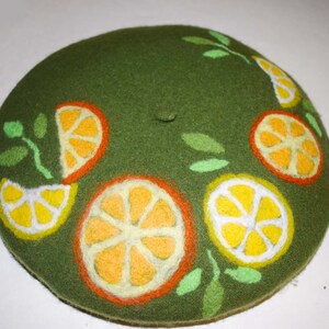 Beret Hats for Women With Lemon Felted Hats Women Green Beret French ...