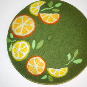 Beret Hats for Women With Lemon Felted Hats Women Green Beret French ...