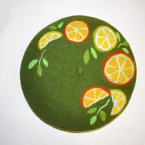 Beret Hats for Women With Lemon Felted Hats Women Green Beret French ...
