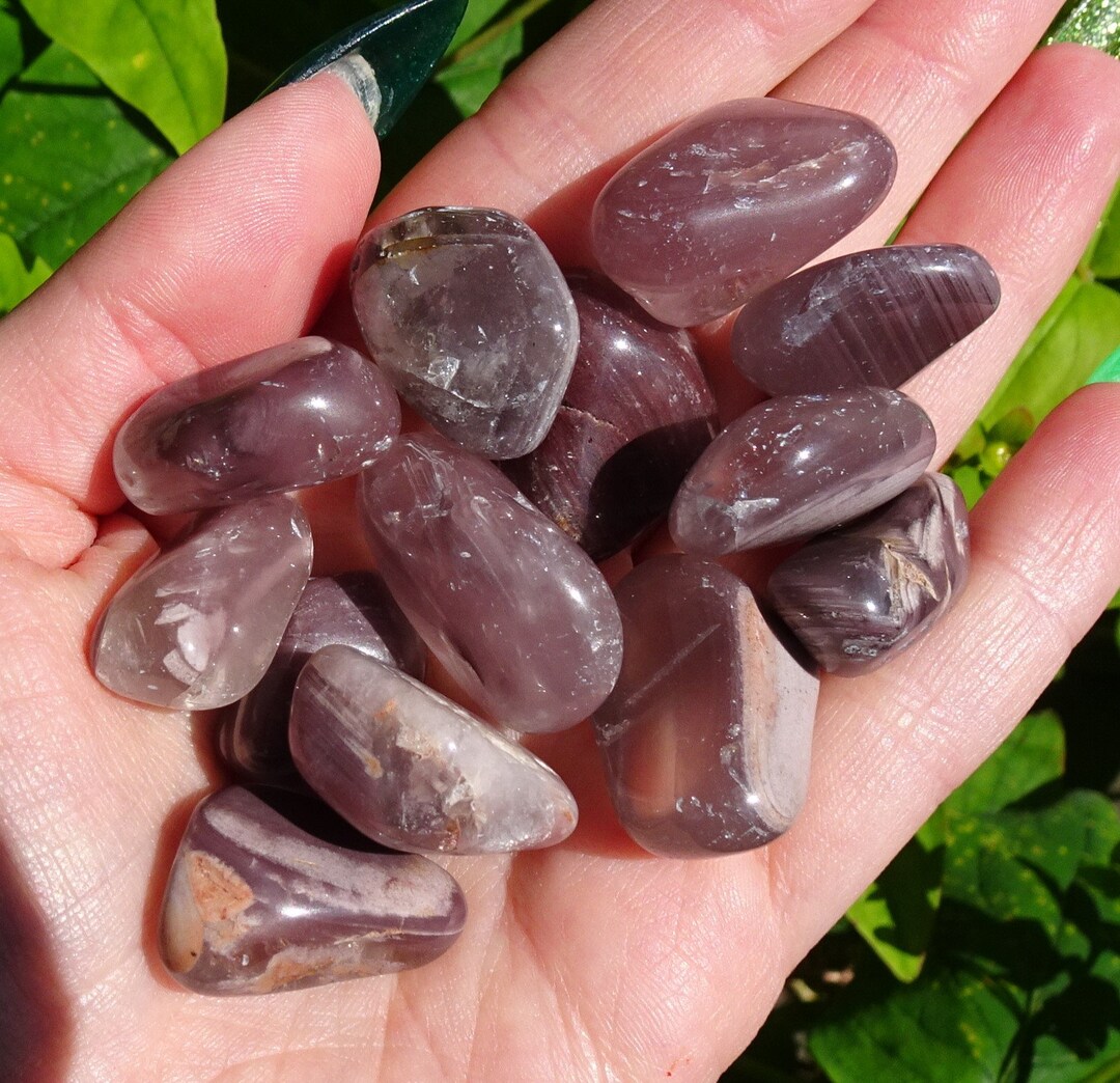 Polished Banded Pink Lithium Quartz Tumble Stones Intuitively Selected ...