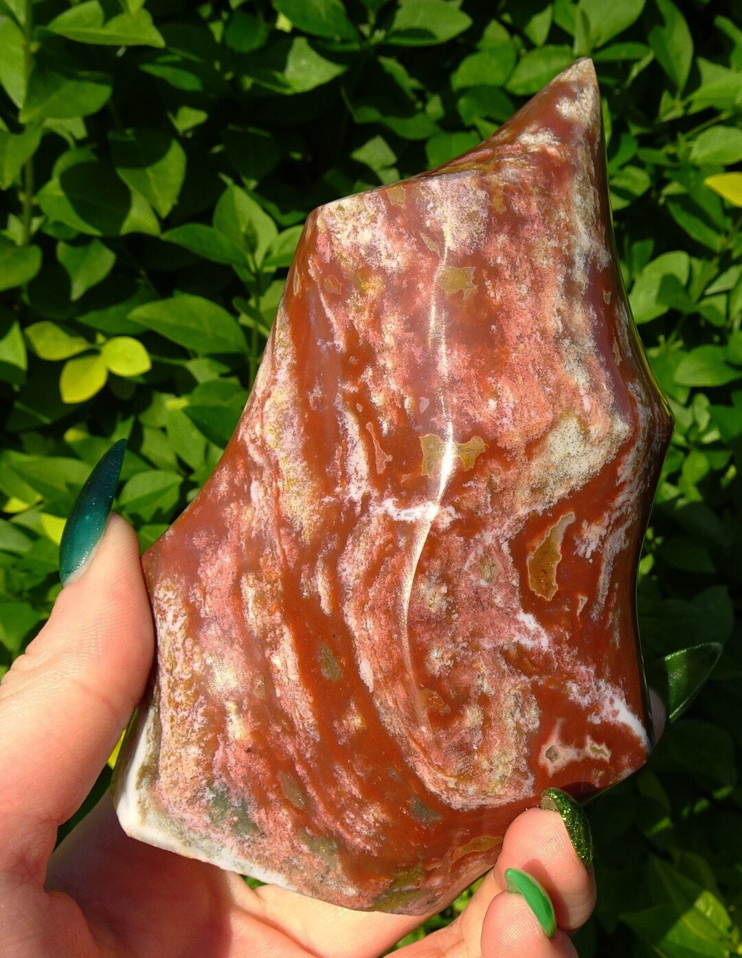 Polished Banded Red Ocean Jasper Flame / Freeform - 512g - 12.5cm Tall ...
