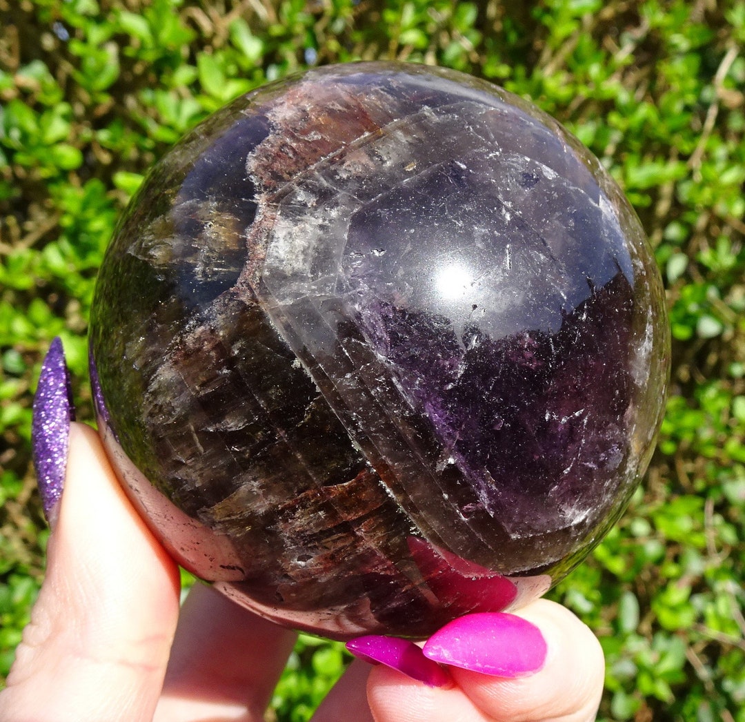 Large Polished Banded Super Seven Sphere 542g 7cm Diameter Comes With ...