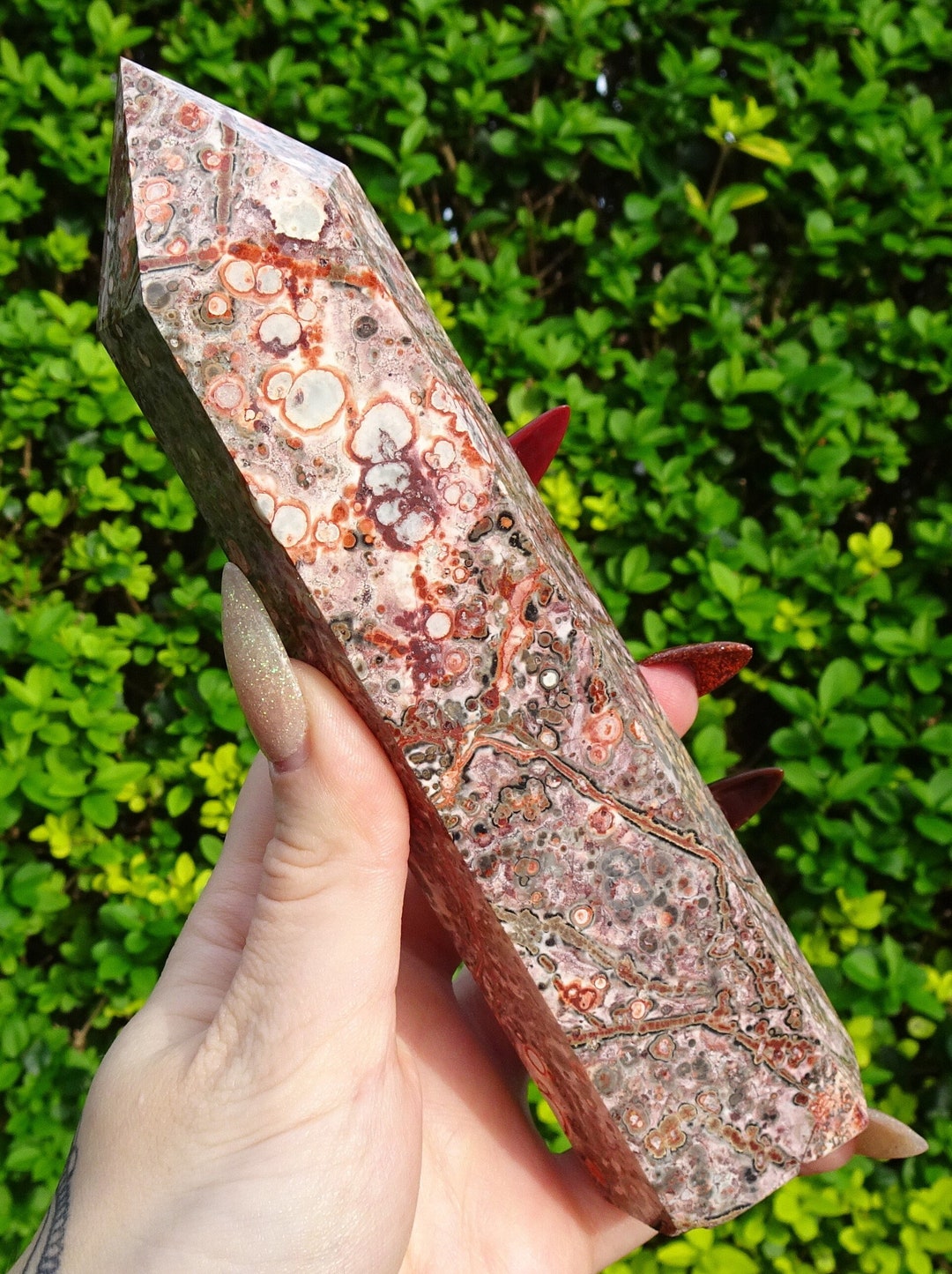Large Polished Red Leopard Skin Jasper Tower / Point - 413g - 16.5cm ...