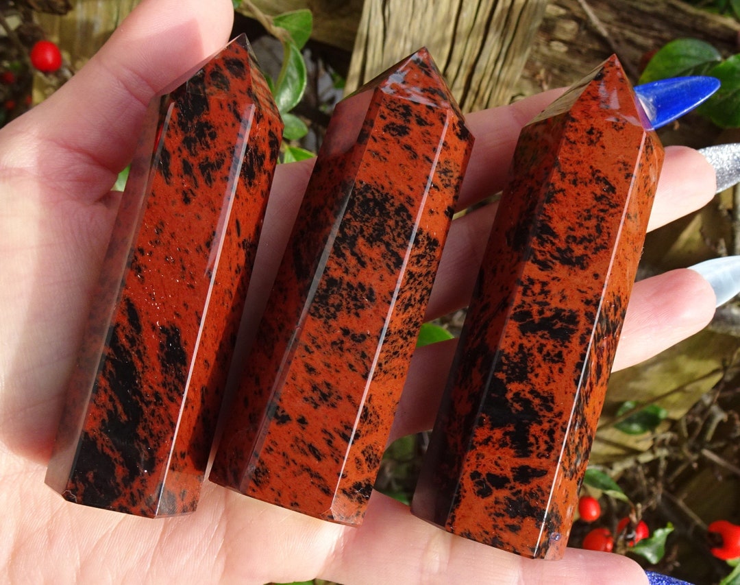 Polished Deep Mahogany Obsidian Towers / Points 3 Pieces to Choose From ...