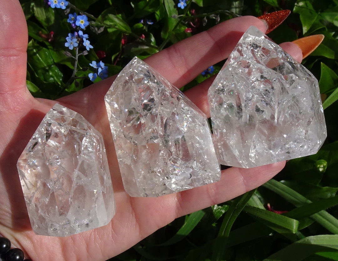 Polished Clear Crackle Quartz Towers - 3 Pieces to Choose From - You ...