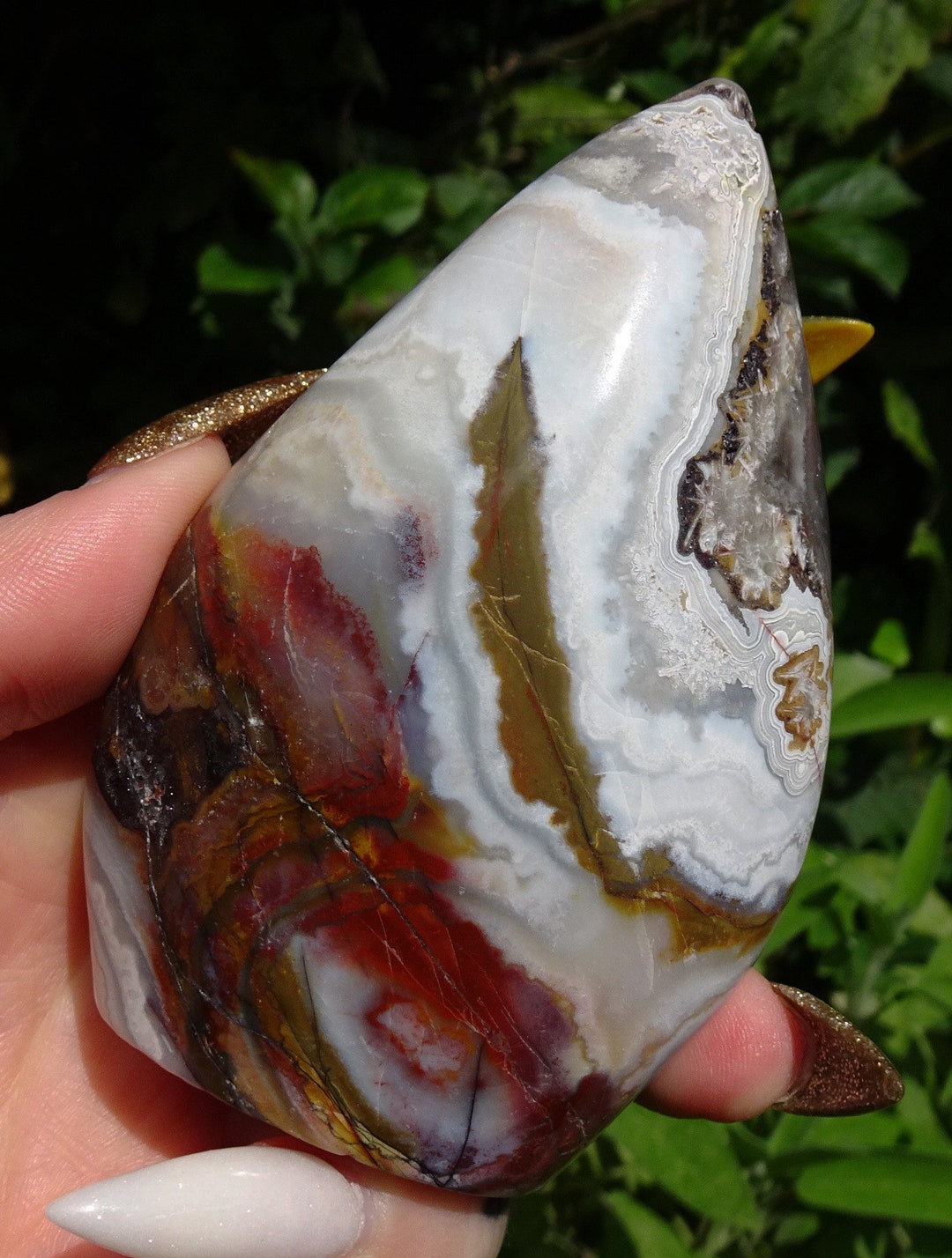 Polished Banded Red Mexican Agate Freeform - 261g - 9cm Tall - Self ...