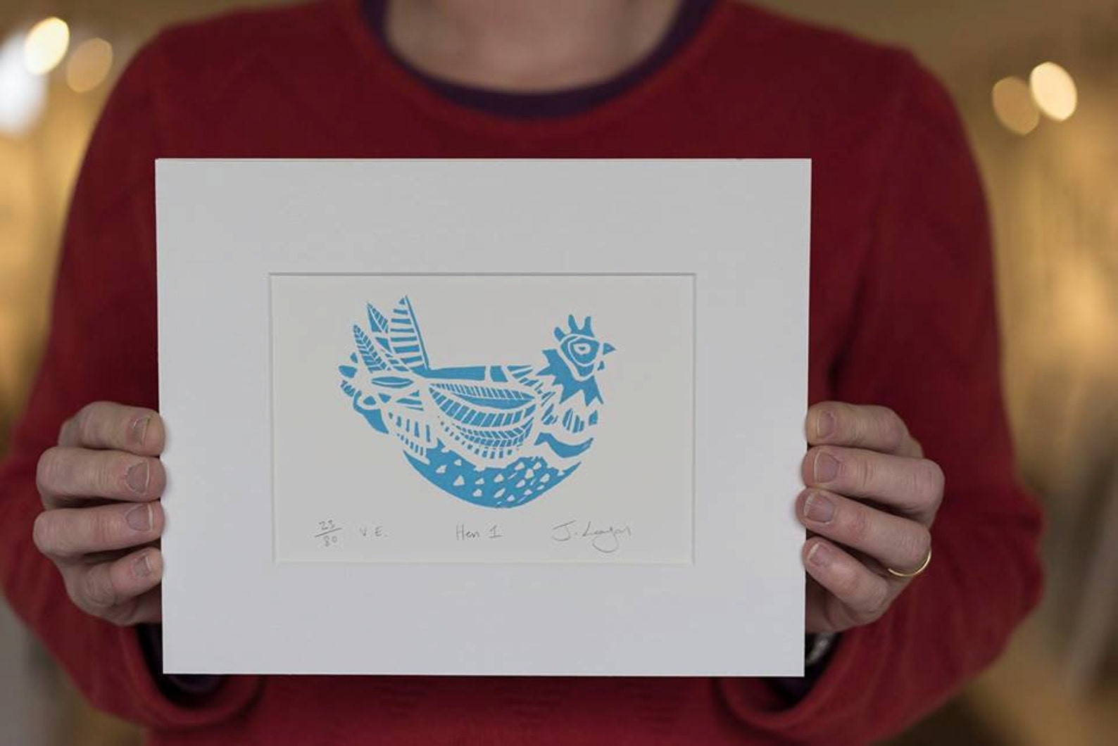 Hen 1 Linocut Print Original Art Printmaking Chickens - Etsy