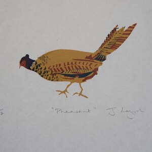 Pheasant Original Artist Linocut Print Including Mount ONLY - Etsy