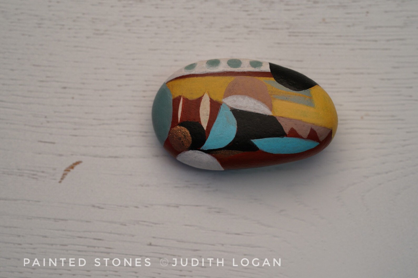 Abstract Painted Stone Pebble Art Original Art - Etsy UK