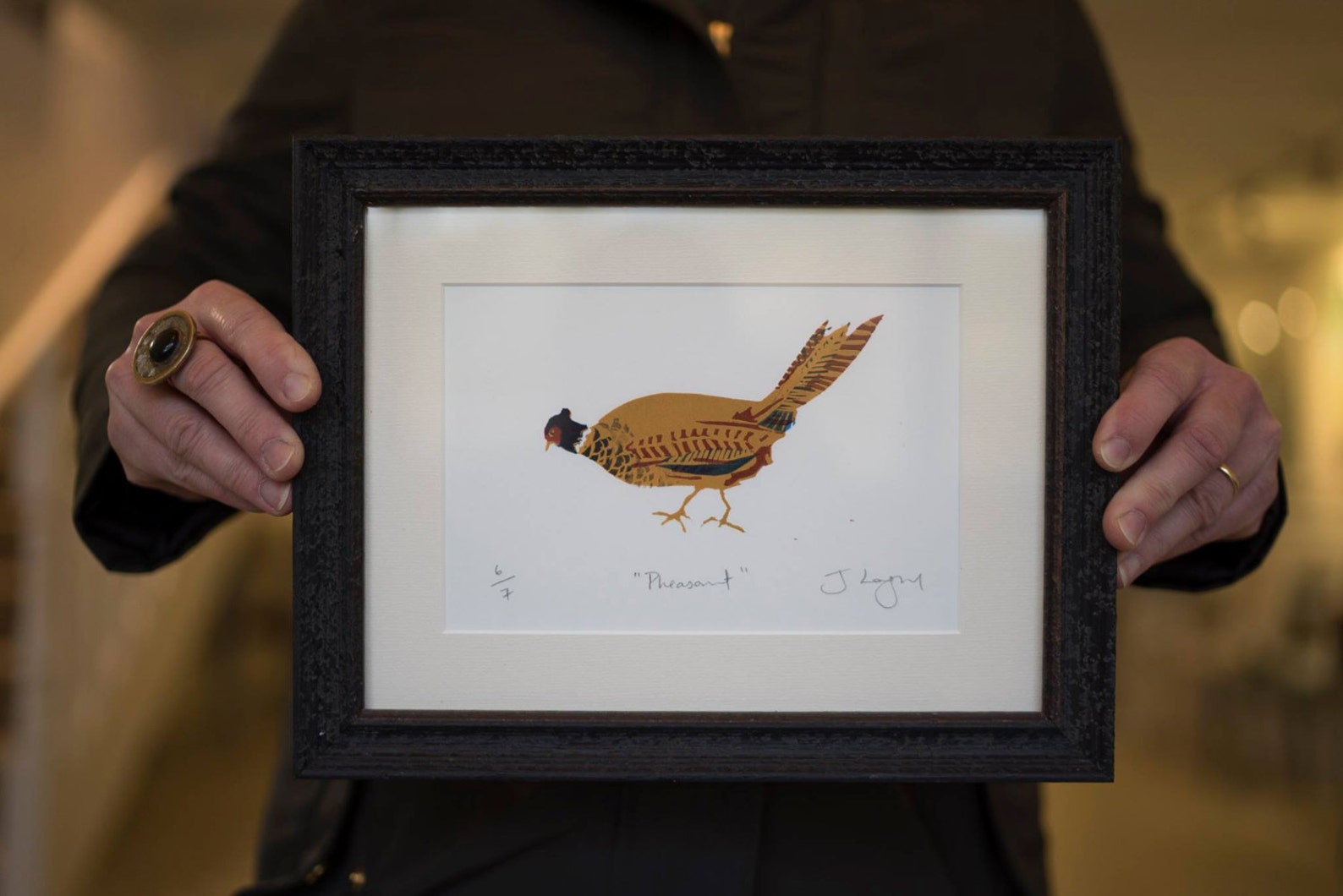 Pheasant Original Artist Linocut Print Including Mount ONLY - Etsy