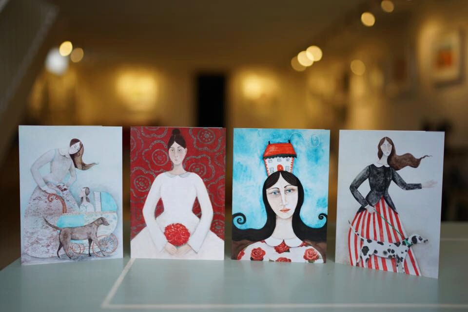 Set of 4 Art Cards, Judith Logan Art - Etsy