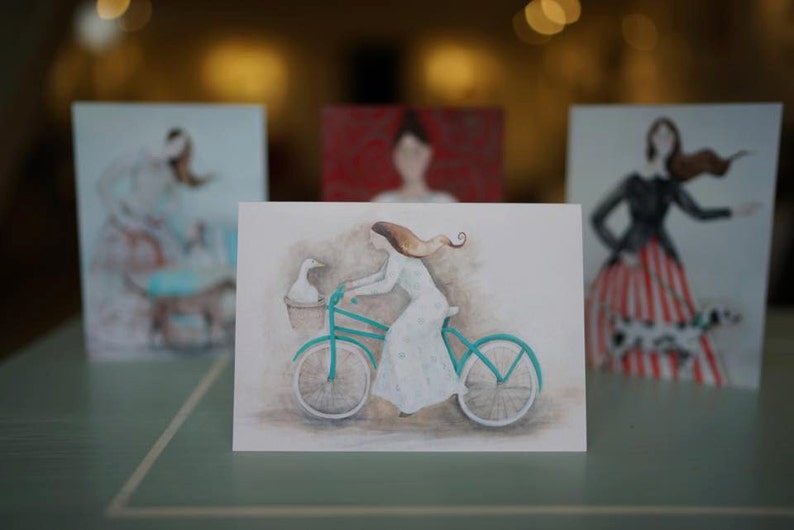 Set of 4 Art Cards, Judith Logan Art - Etsy