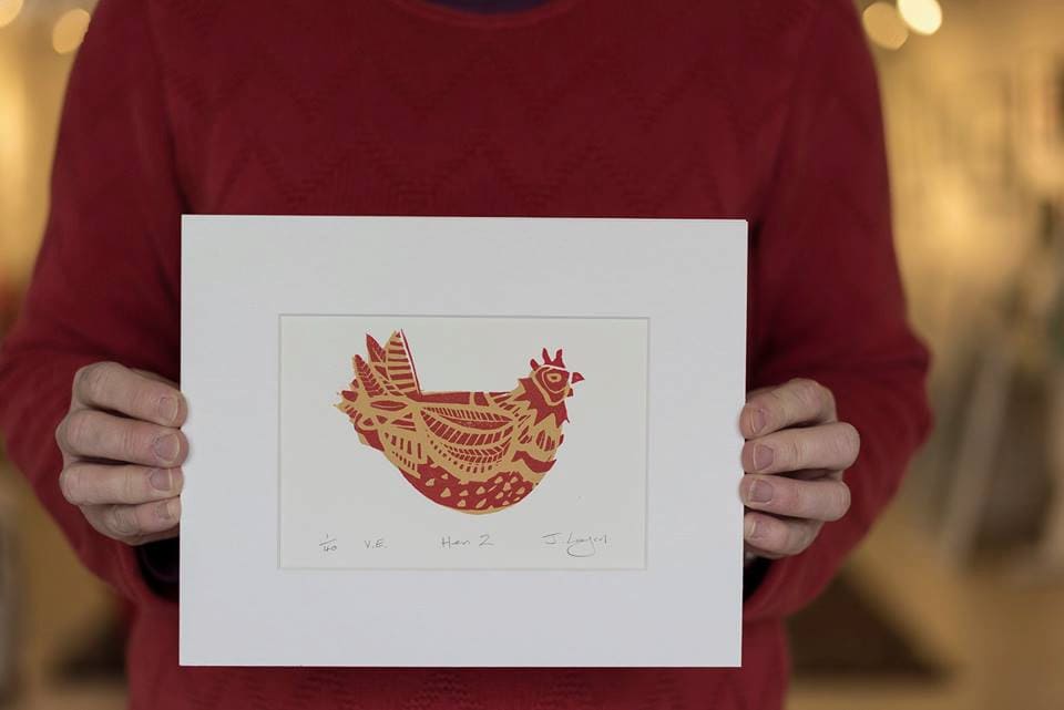 Hen 2, Linocut Print, Printmaking, Original Art, Hens, Chickens - Etsy