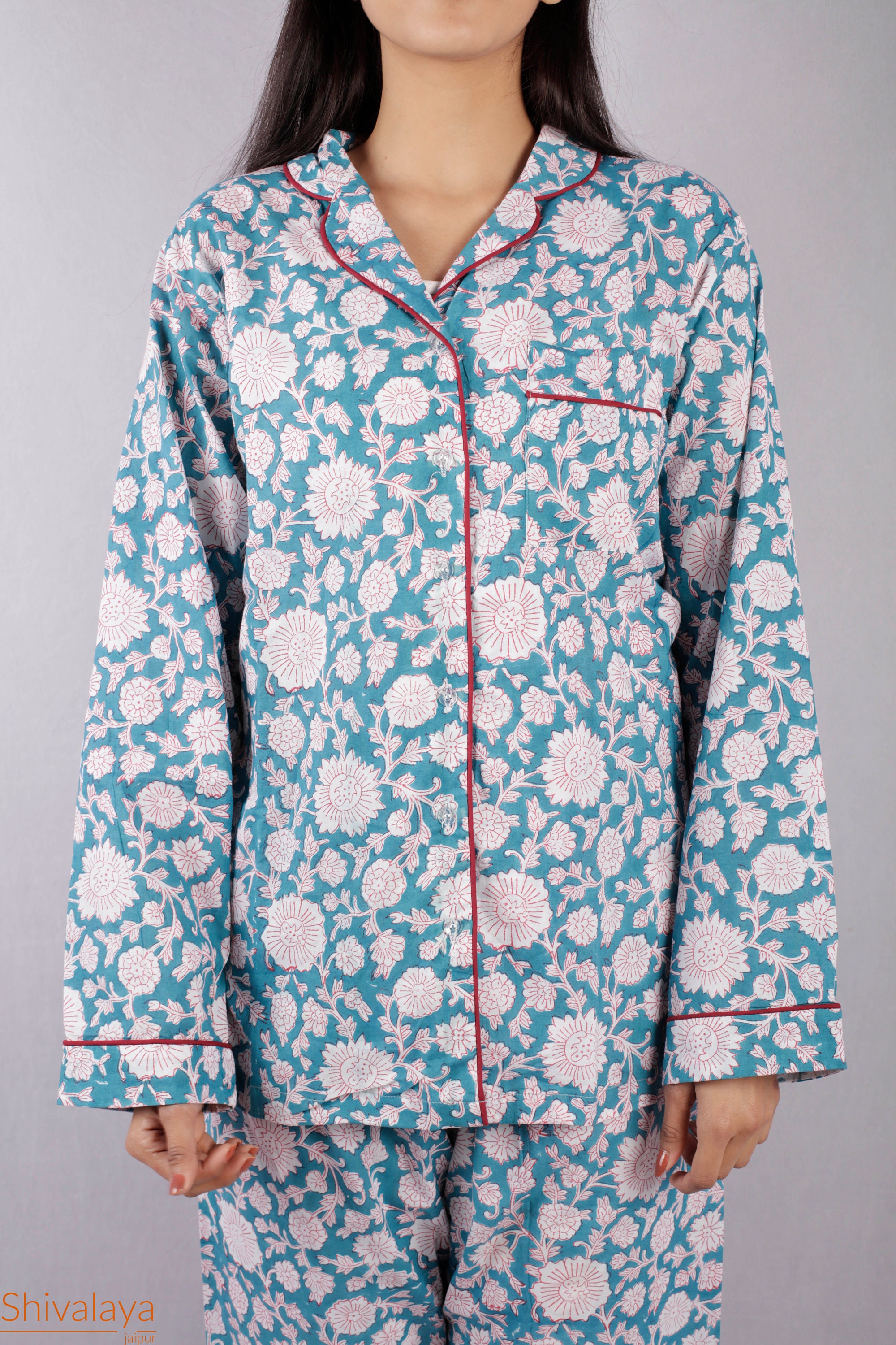 Pyjamas Set for Women Nightwear Block Printed Nightwear 100% - Etsy