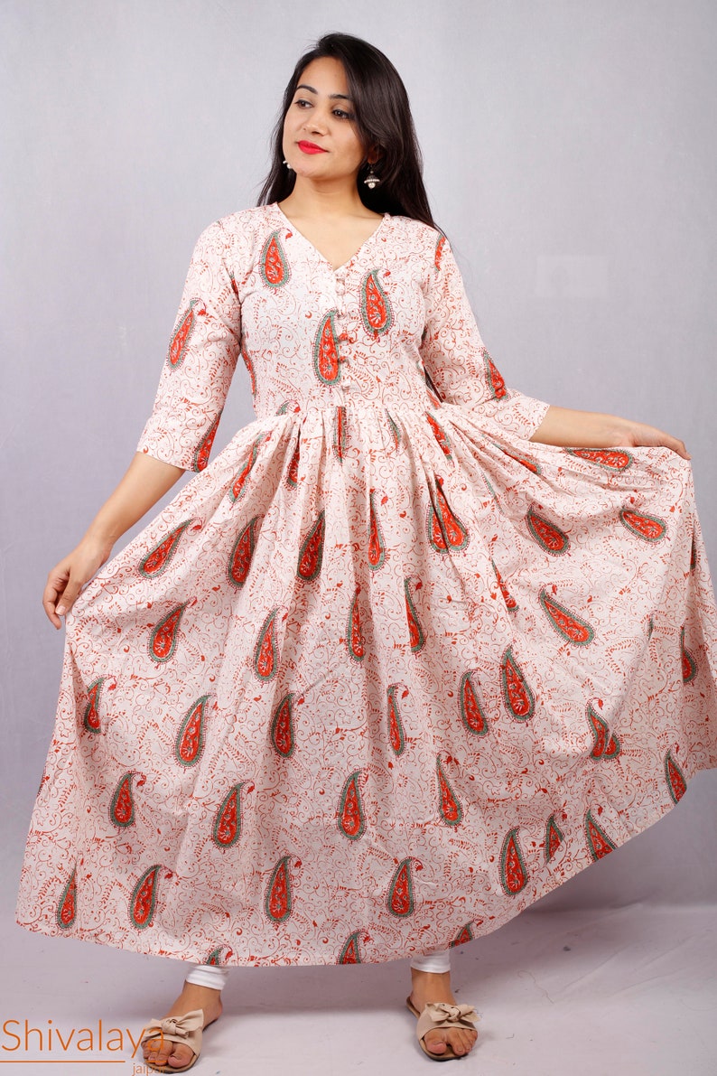 Hand Block Printed Dress Block Print Dress Indian Tunics | Etsy