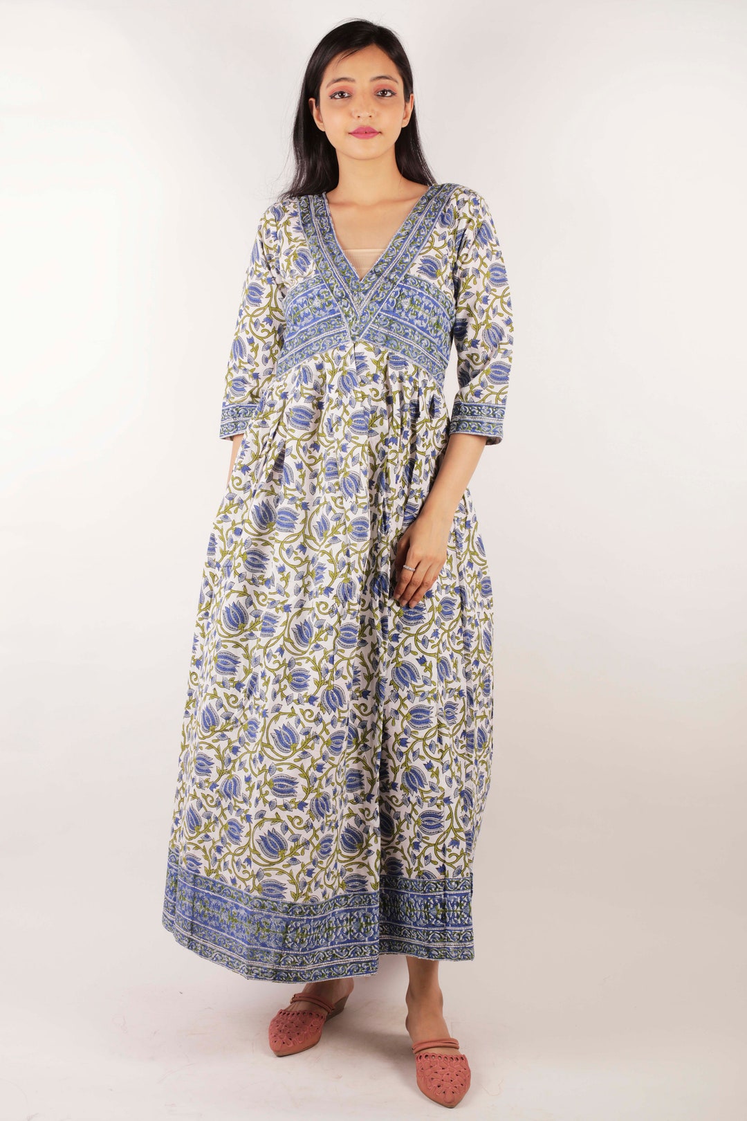 Block Print Dress, Hand Block Printed Dress, Indian Cotton Dress ...