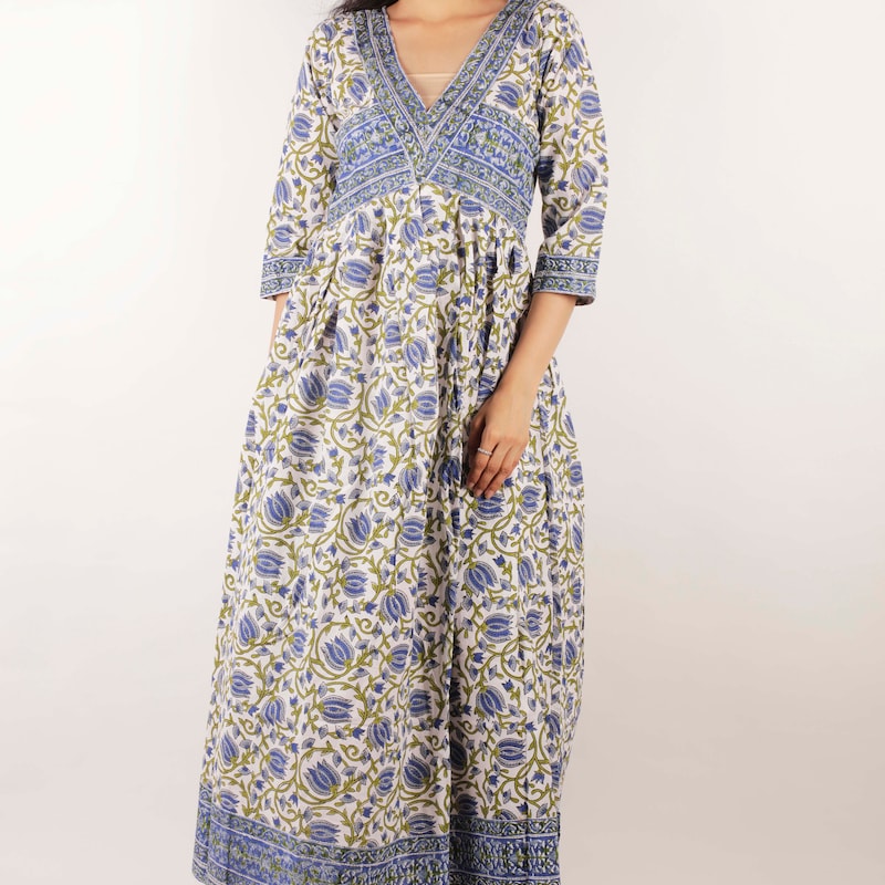 Indian Block Print Dress - Etsy