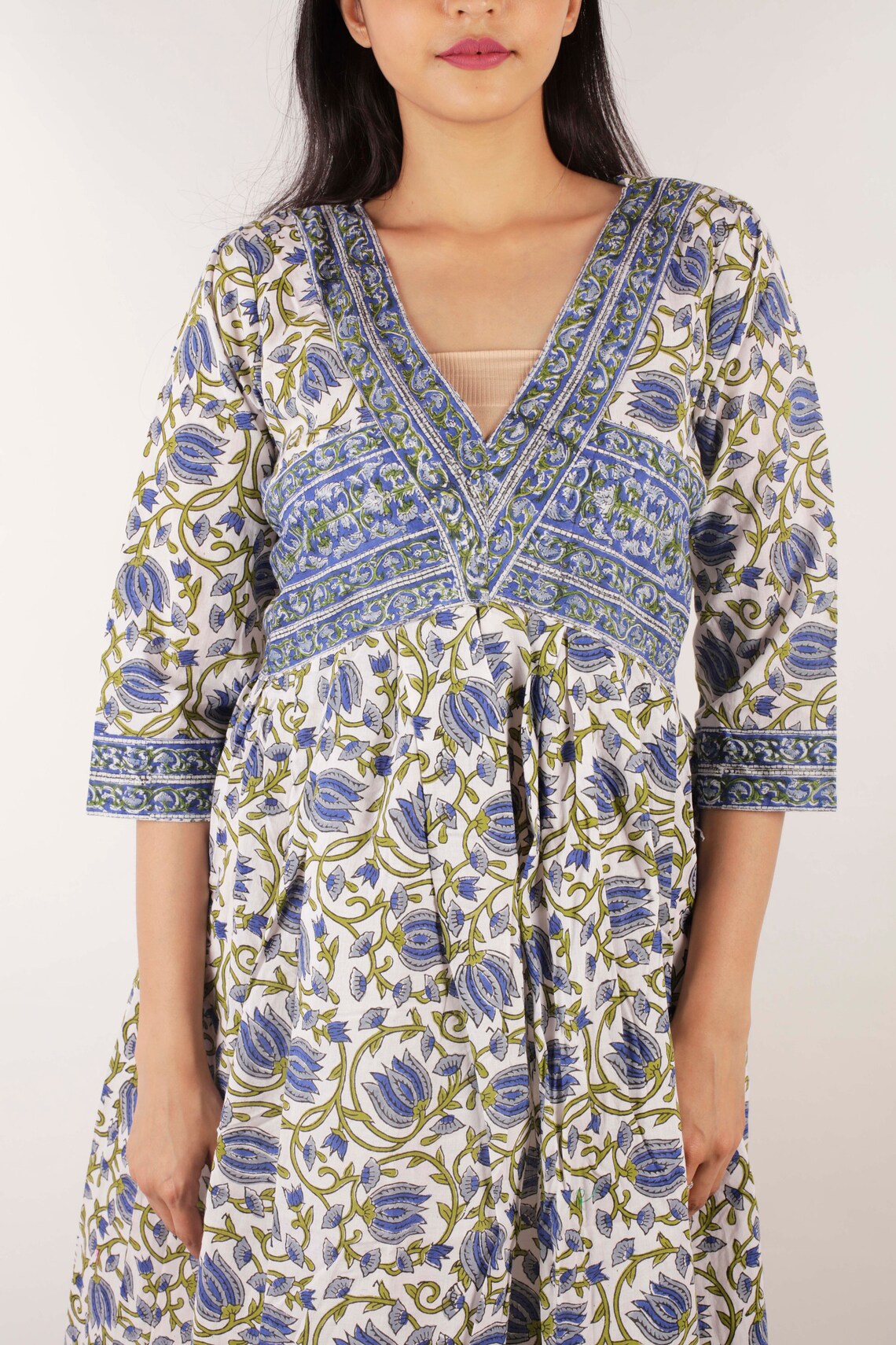 Block Print Dress Hand Block Printed Dress Indian Cotton - Etsy