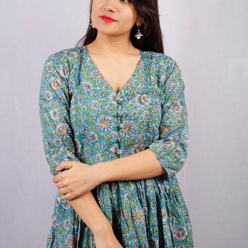 Hand Block Printed Dress Block Print Dress Indian Tunics - Etsy