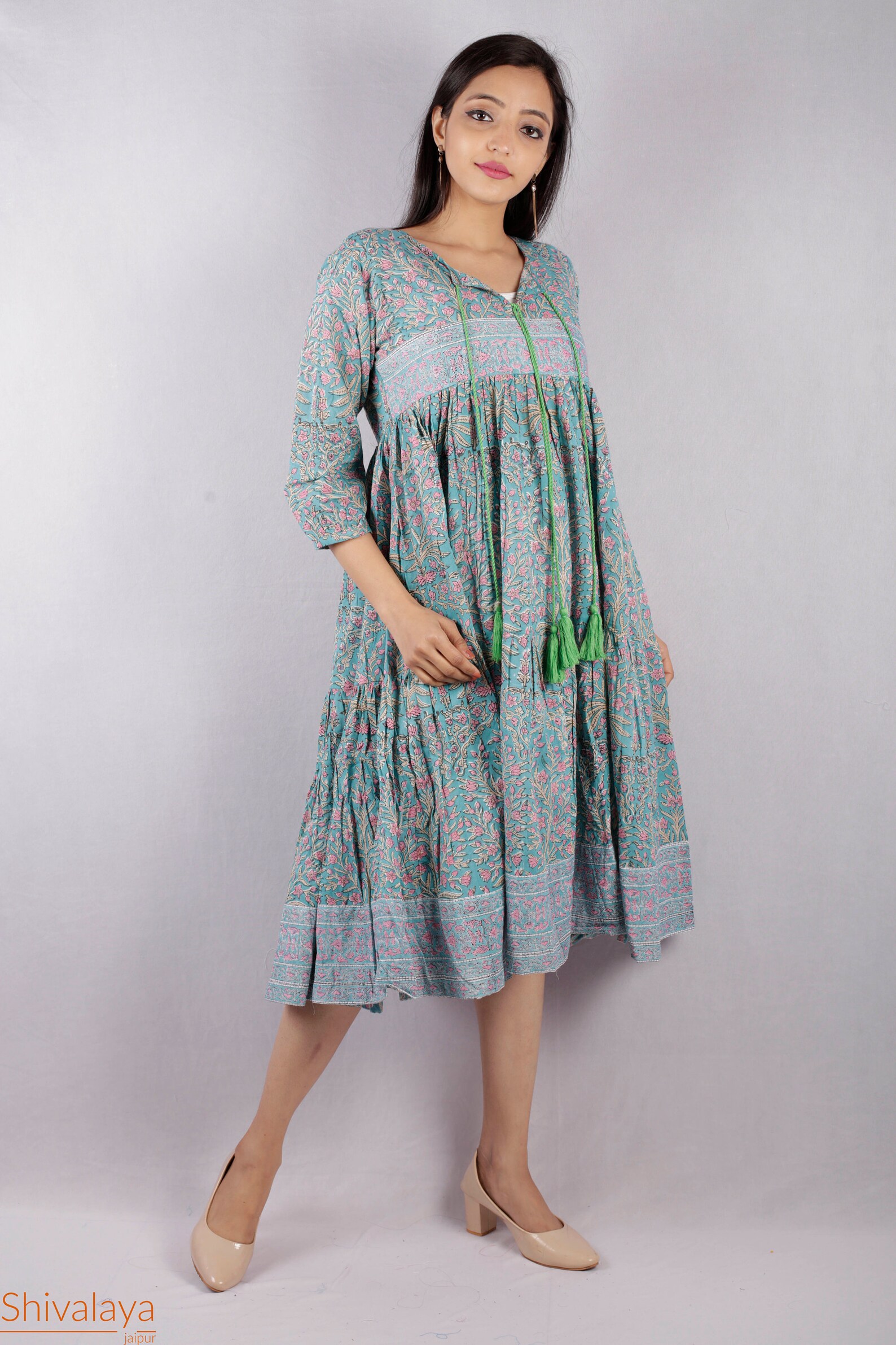 Hand Block Printed Dress, Block Print Dress, Indian Tunics, Hand ...