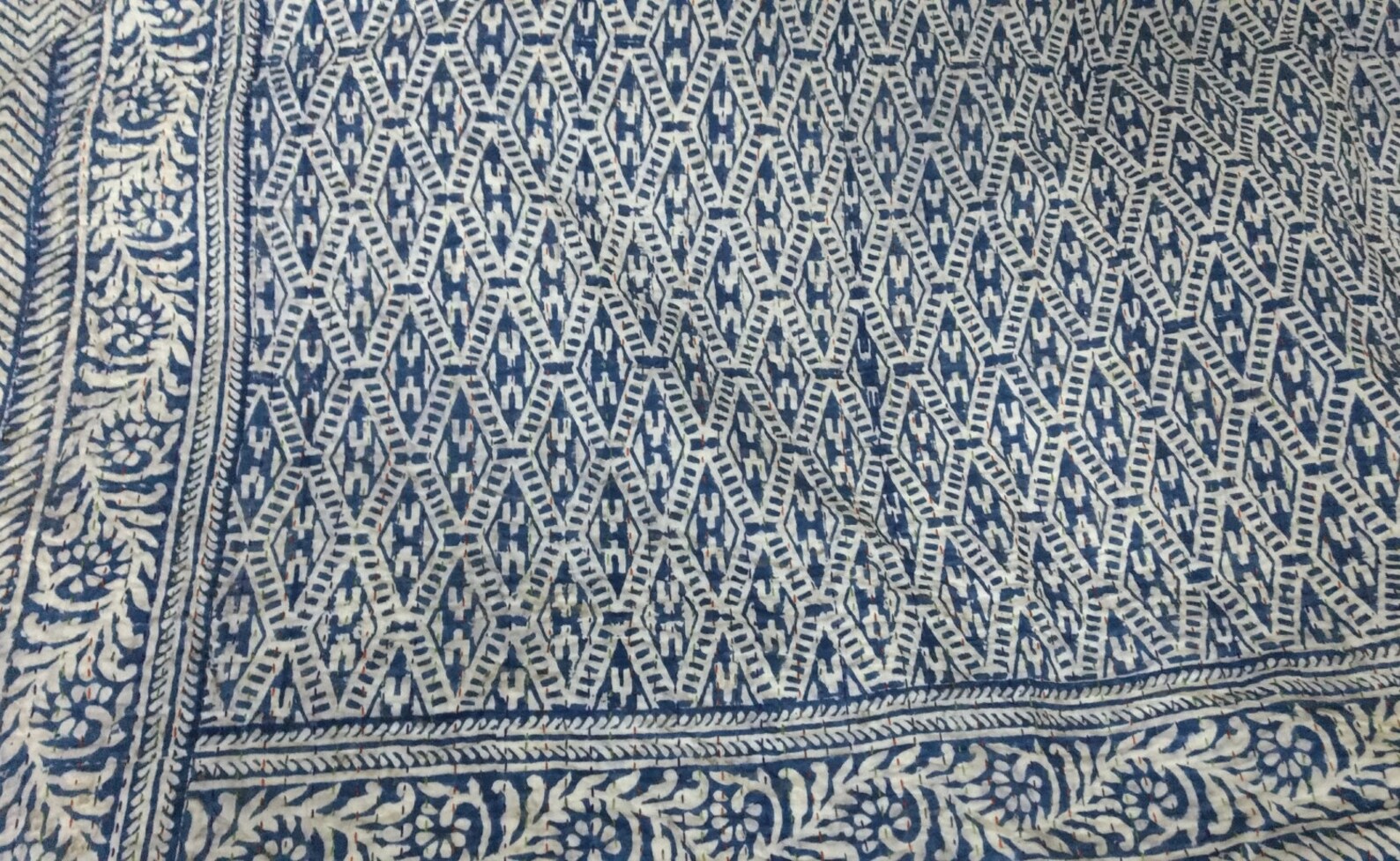 Indian Cotton Hand Block Print Kantha Quilt Indian Kantha - Etsy UK