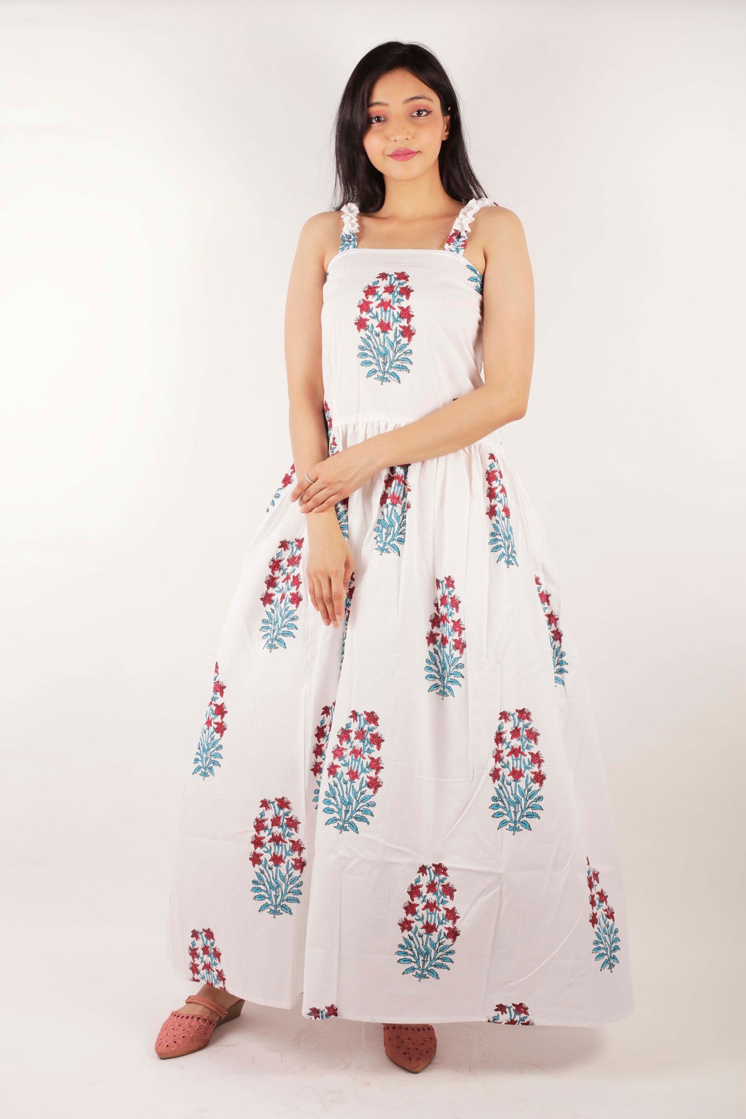 Block Print Dress, Hand Block Printed Dress, Indian Cotton Dress ...