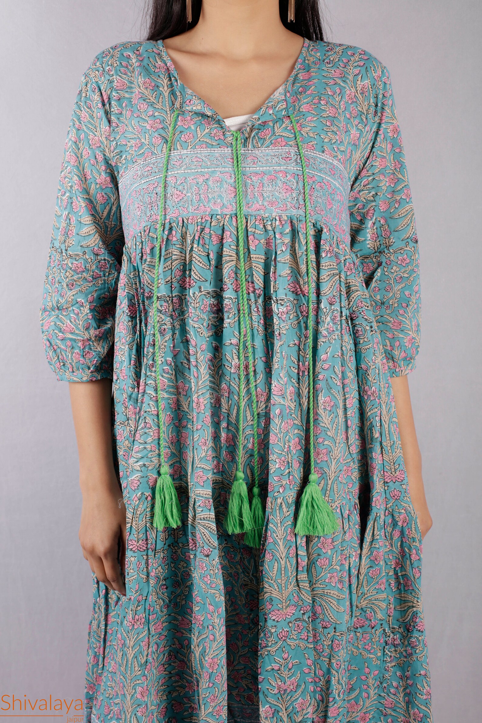 Hand Block Printed Dress, Block Print Dress, Indian Tunics, Hand ...