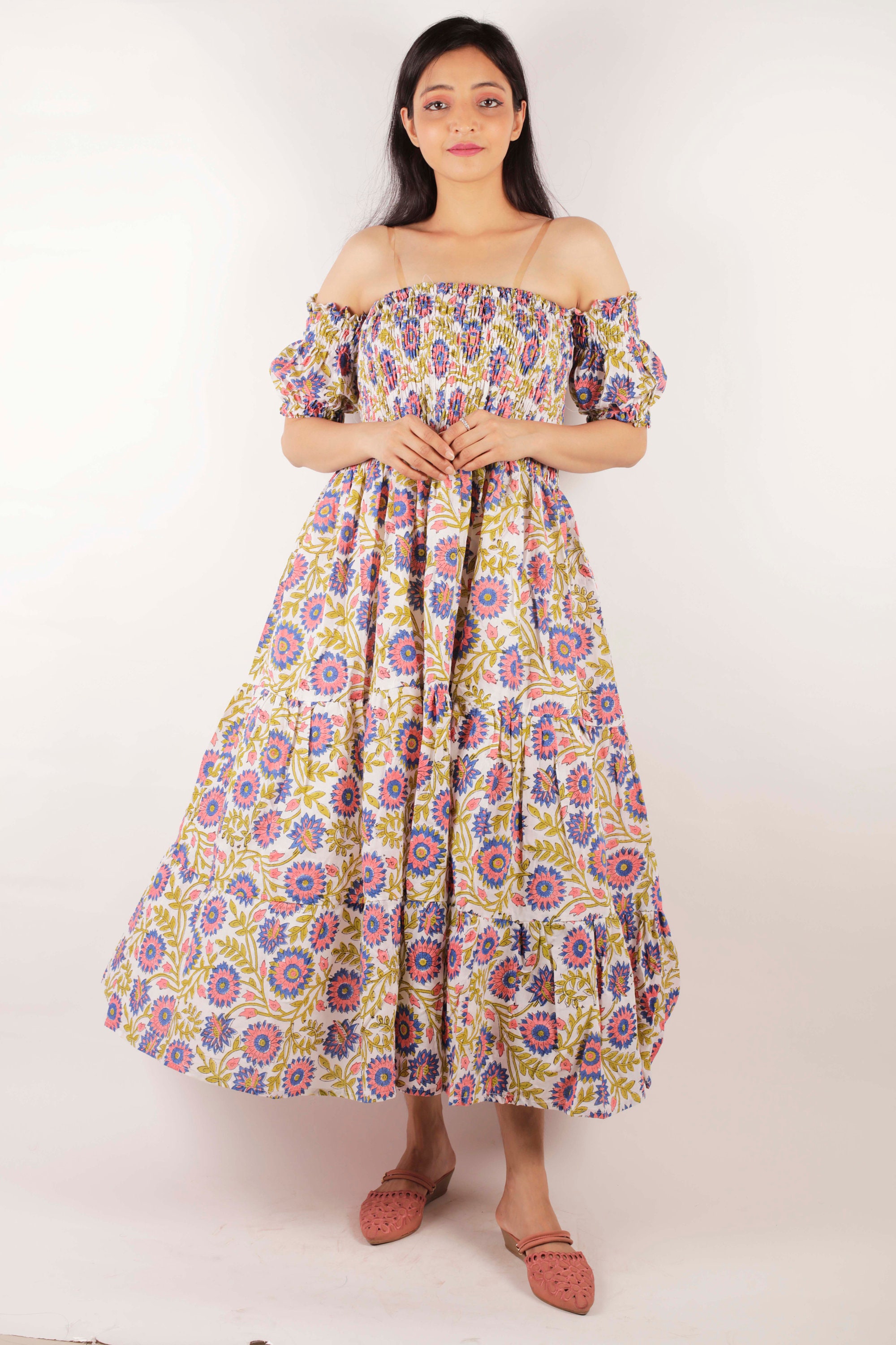 Block Print Dress Hand Block Printed Dress Indian Cotton | Etsy