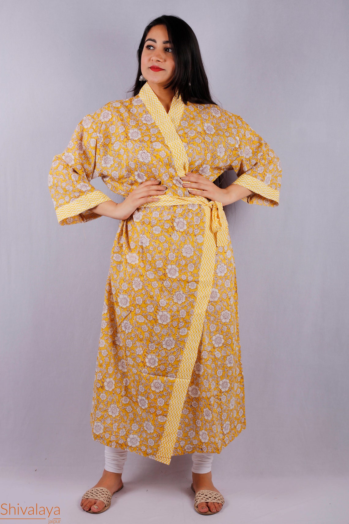 Block Print Kimono Hand Block Print Kimono Indian Cotton | Etsy