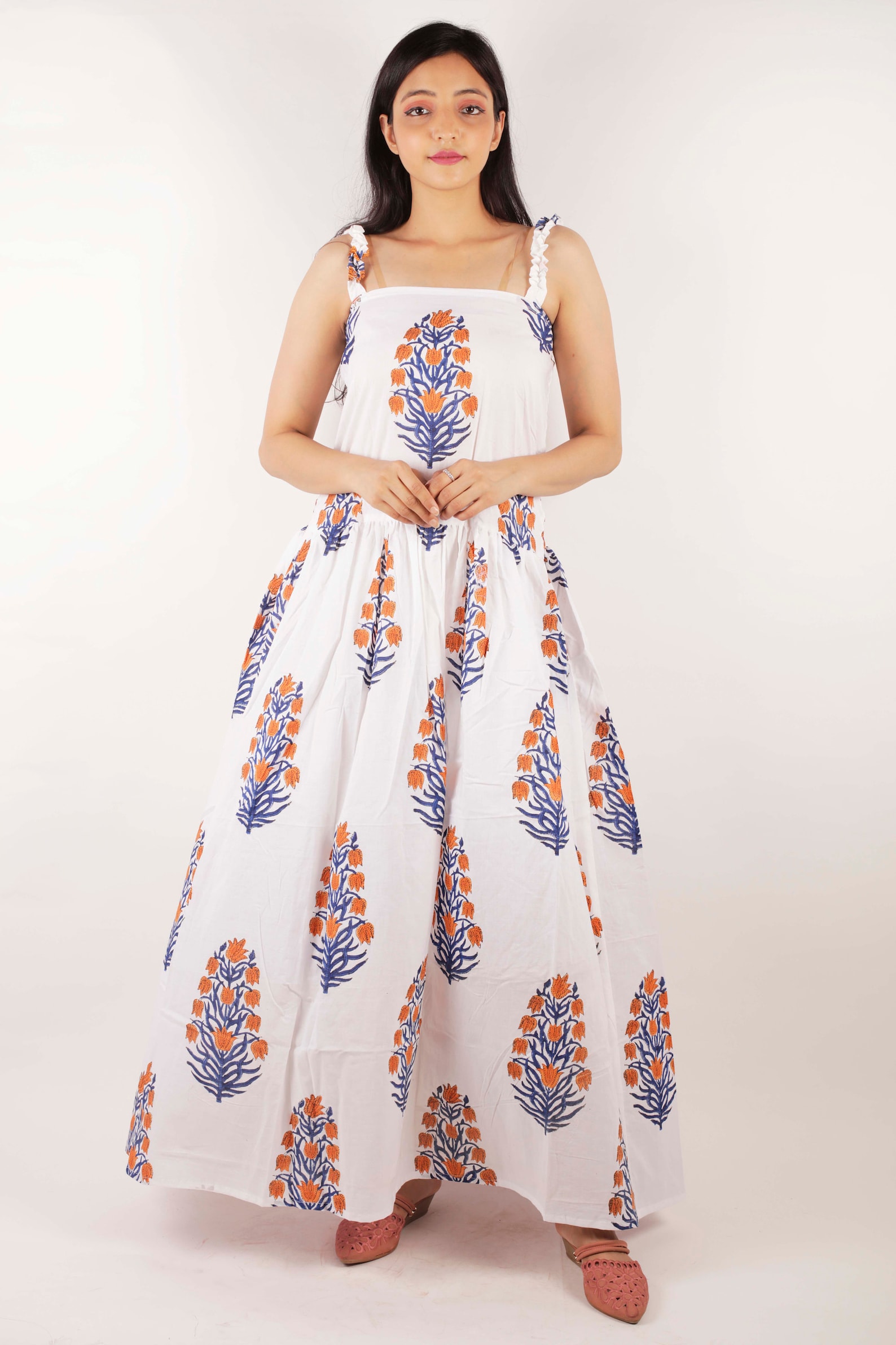 Block Print Dress Hand Block Printed Dress Indian Cotton - Etsy