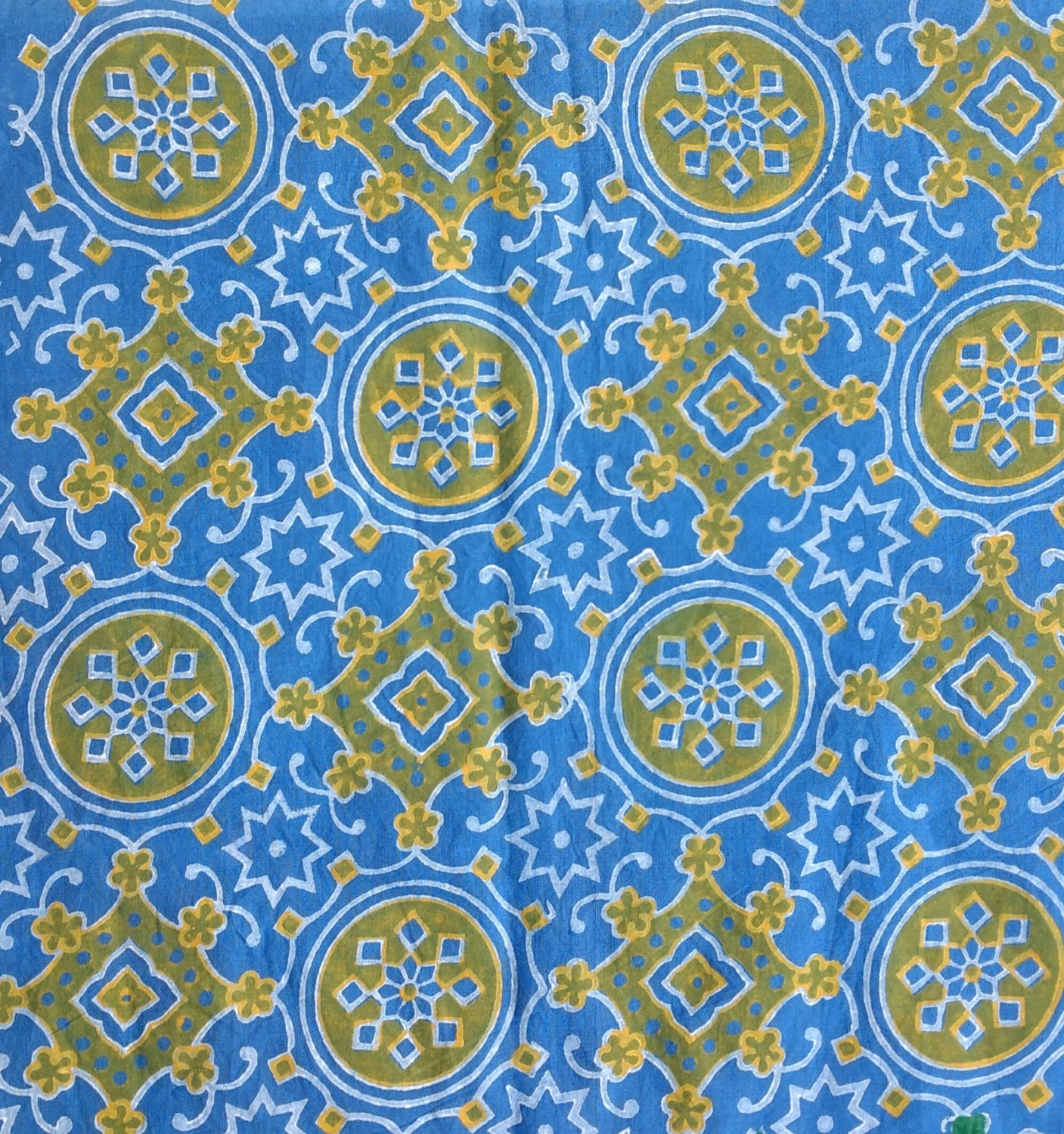 5 Yards Sky Blue Block Print Fabric Indian Cotton Fabric - Etsy