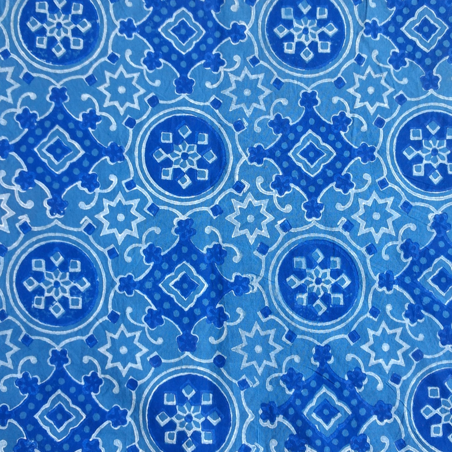 5 Yards Sky Blue Block Print Fabric Indian Cotton Fabric - Etsy