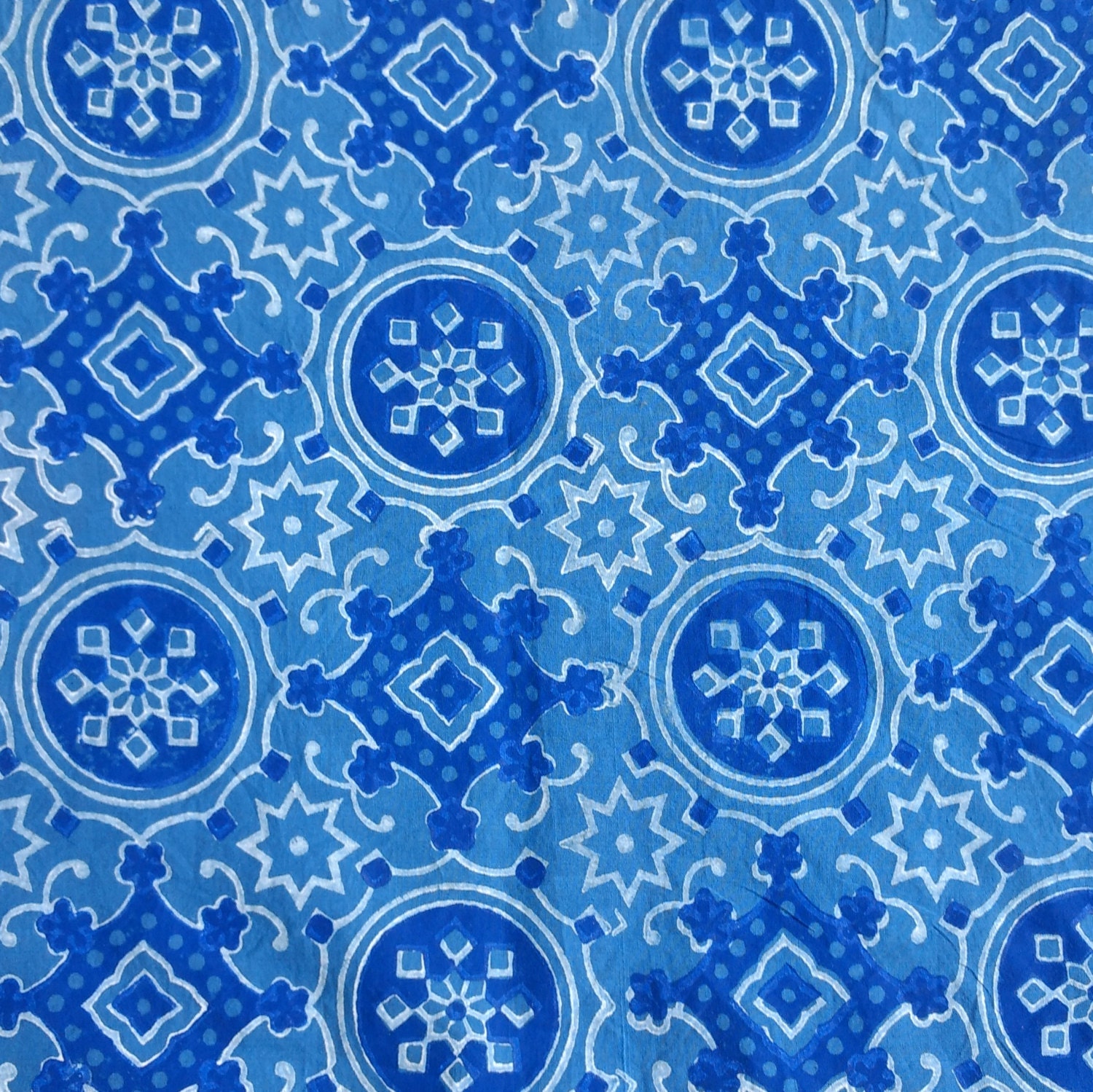 5 Yards Sky Blue Block Print Fabric Indian Cotton Fabric - Etsy