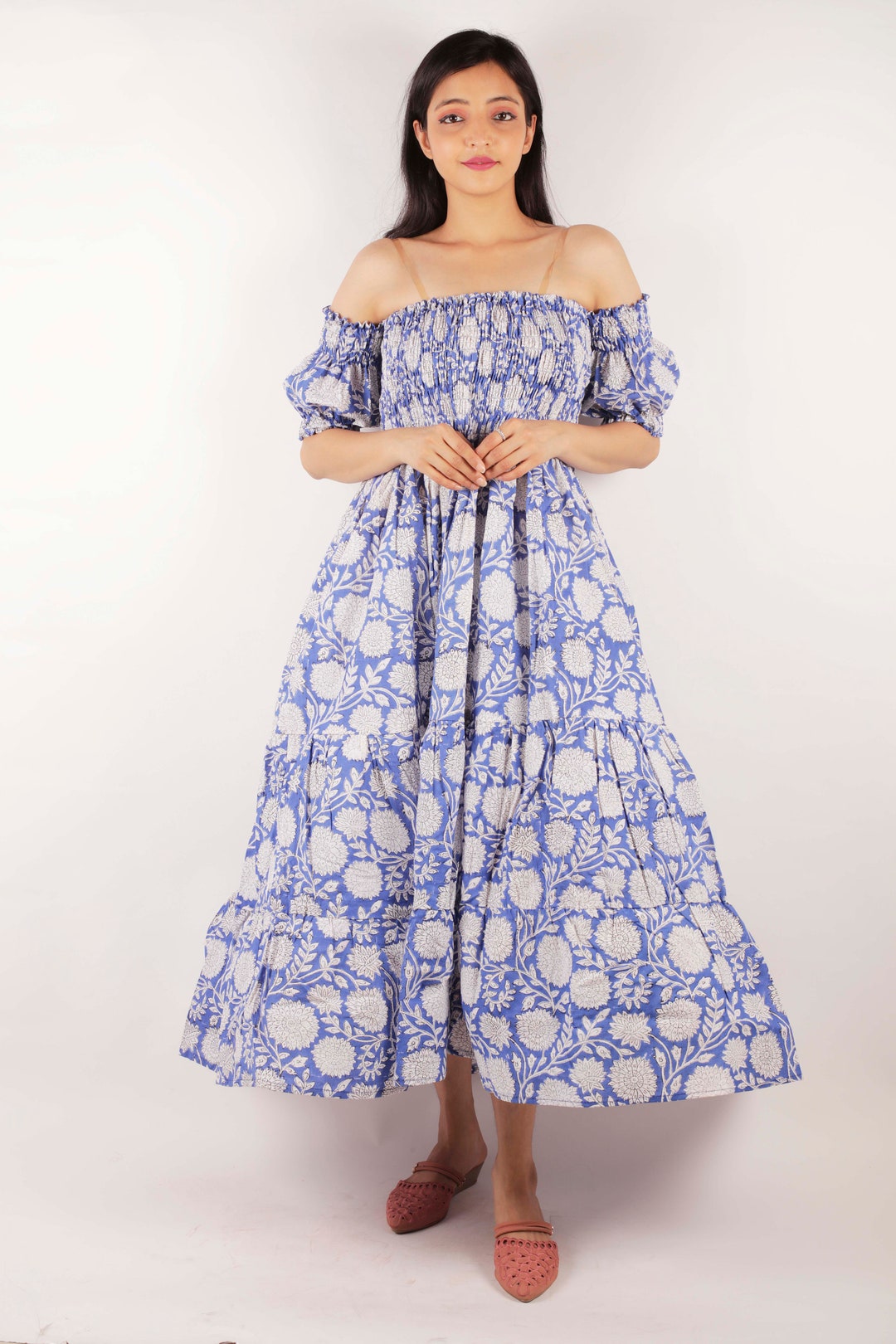 Block Print Dress, Hand Block Printed Dress, Indian Cotton Dress ...