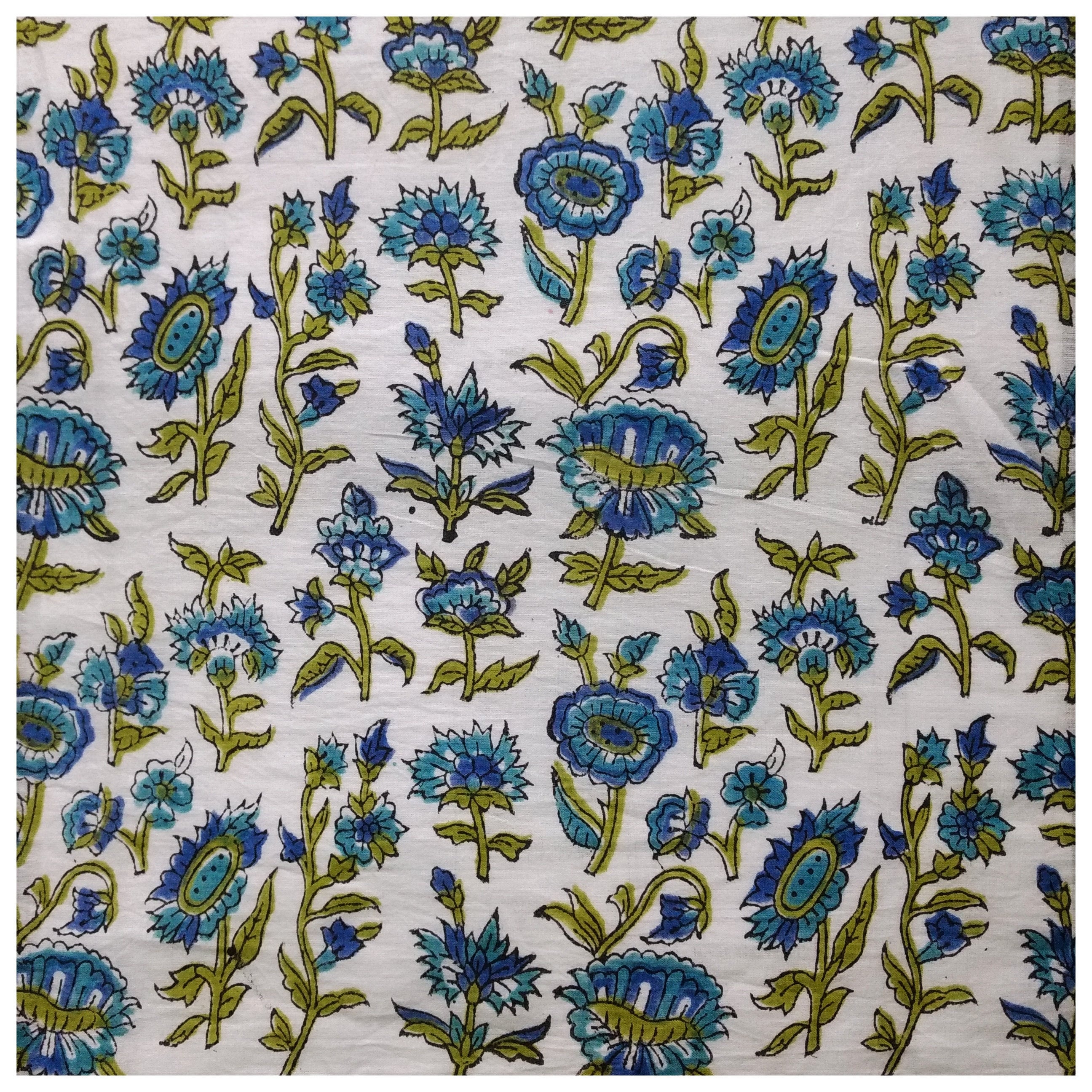 5 Yards Floral Hand Block Print Fabric Indian Cotton Fabric | Etsy