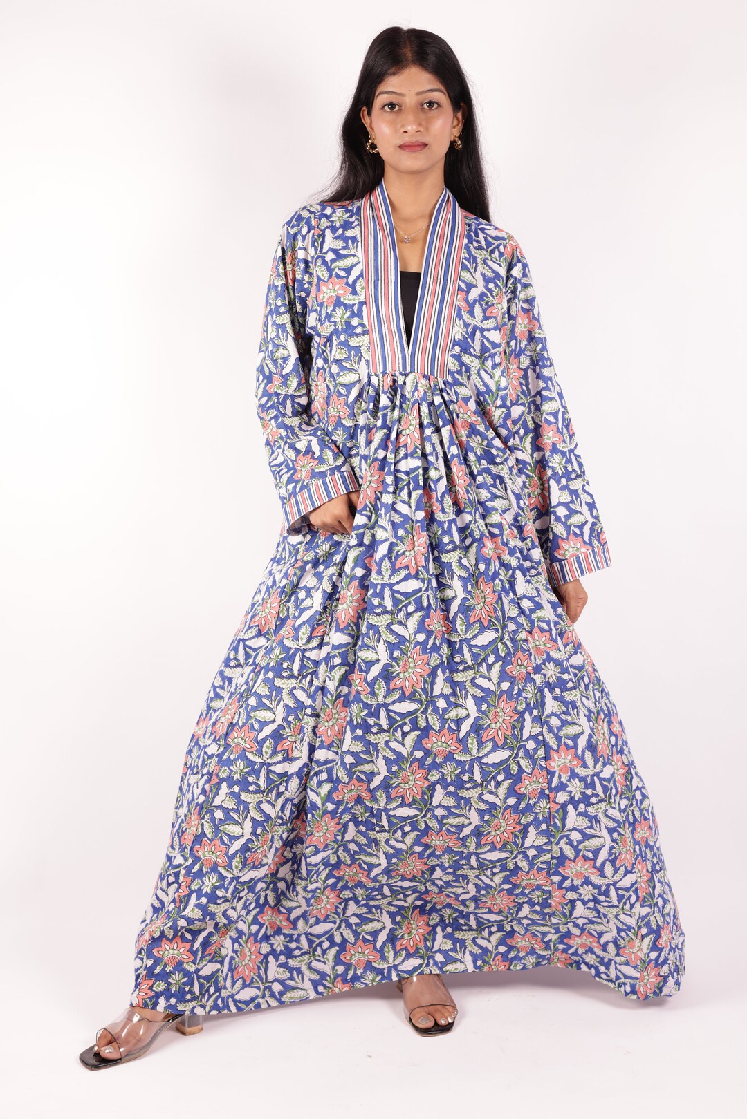 Hand Block Print Cotton Maxi Dress | Jaipur Boho Summer Dress - Etsy