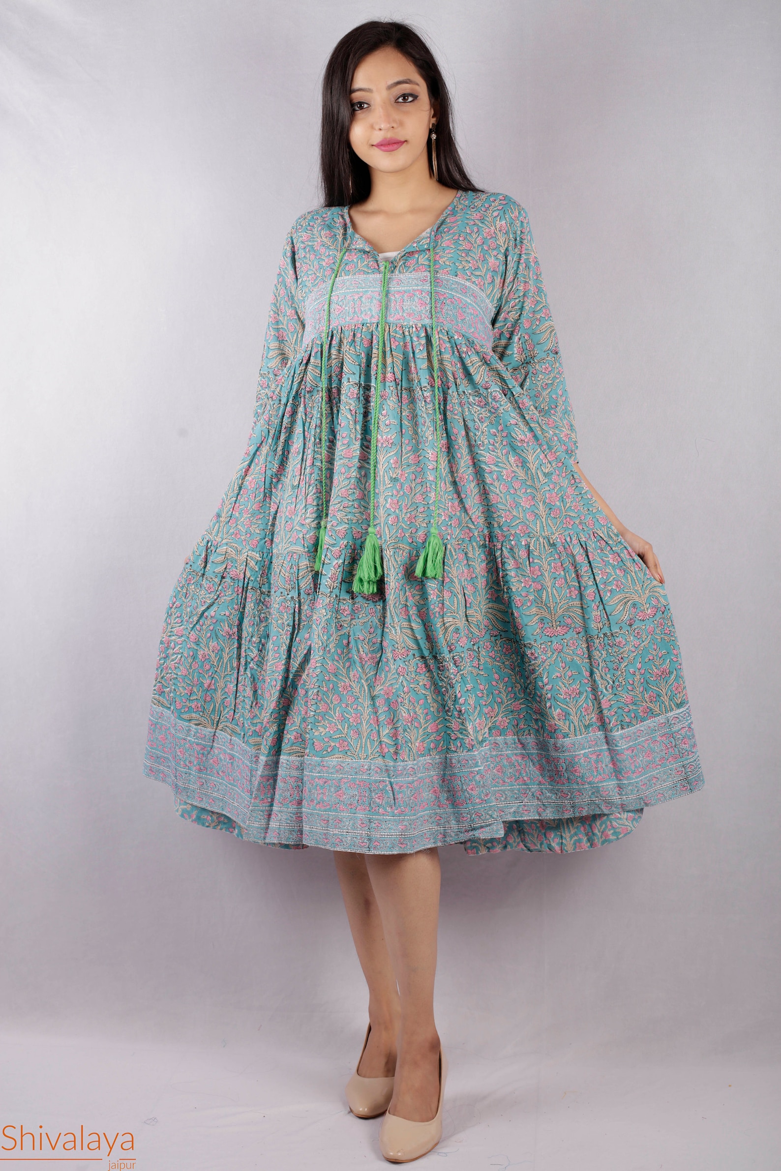Hand Block Printed Dress, Block Print Dress, Indian Tunics, Hand ...
