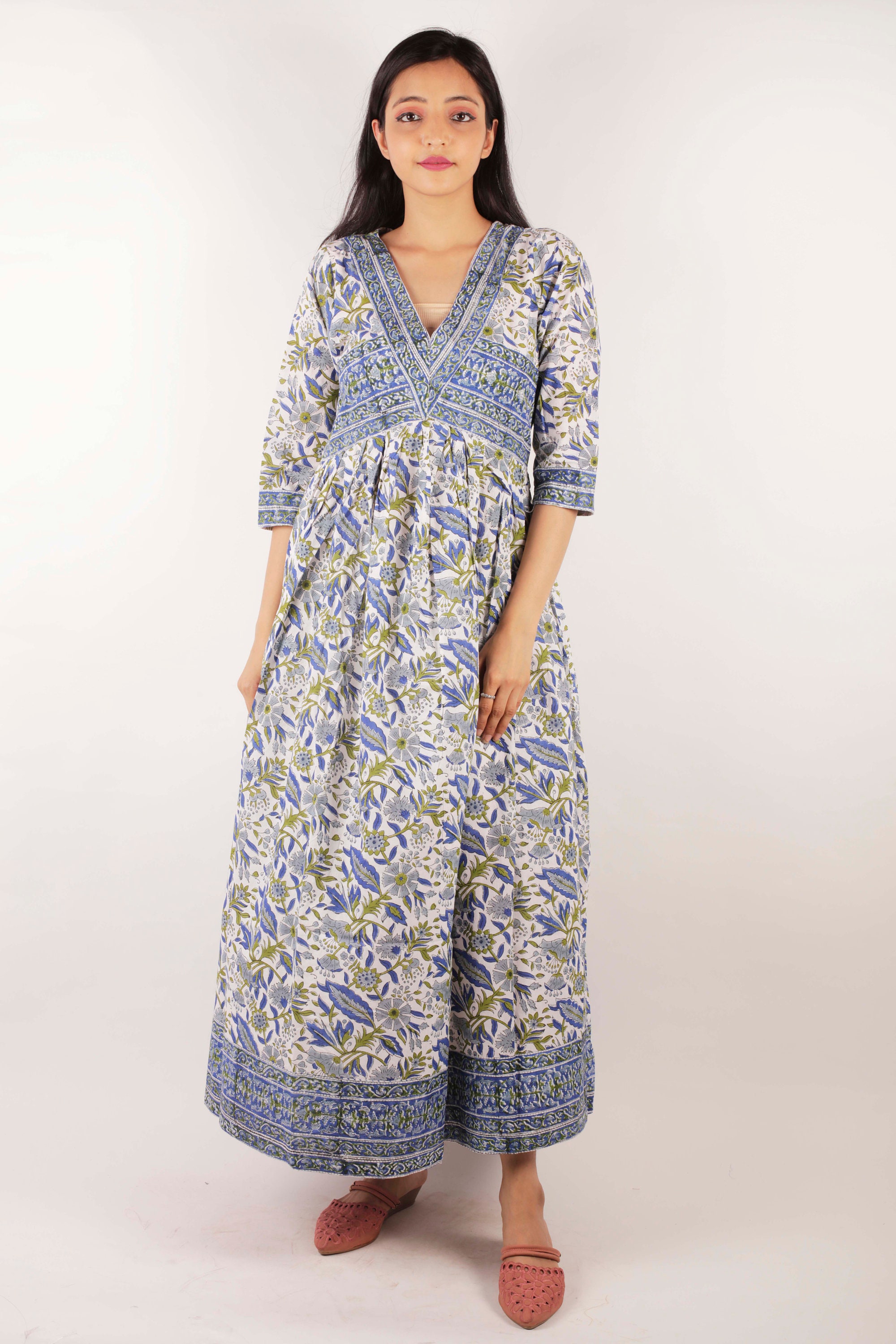 Block Print Dress Hand Block Printed Dress Indian Cotton | Etsy