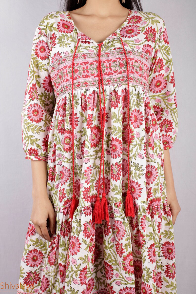 Hand Block Printed Dress Block Print Dress Indian Tunics - Etsy